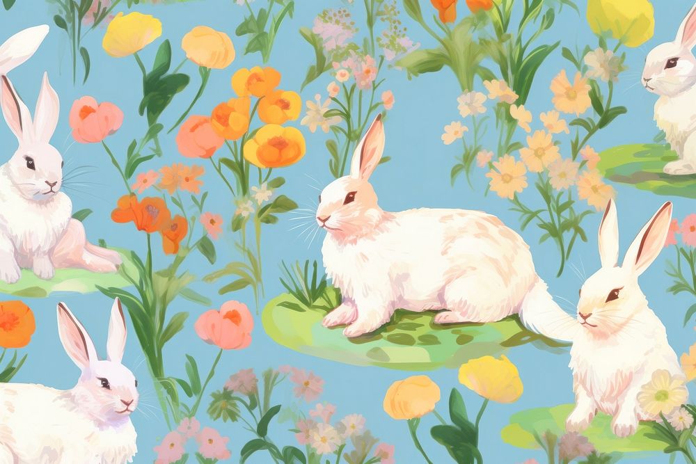 Rabbit backgrounds pattern animal. AI | Premium Photo Illustration ...