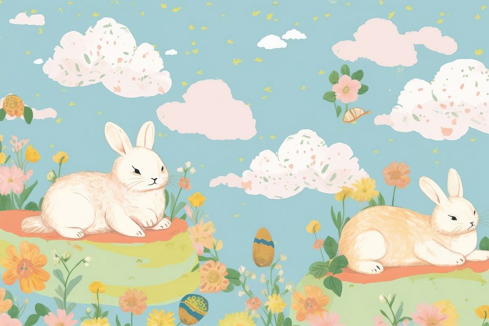 Rabbit backgrounds pattern animal. AI | Free Photo Illustration - rawpixel