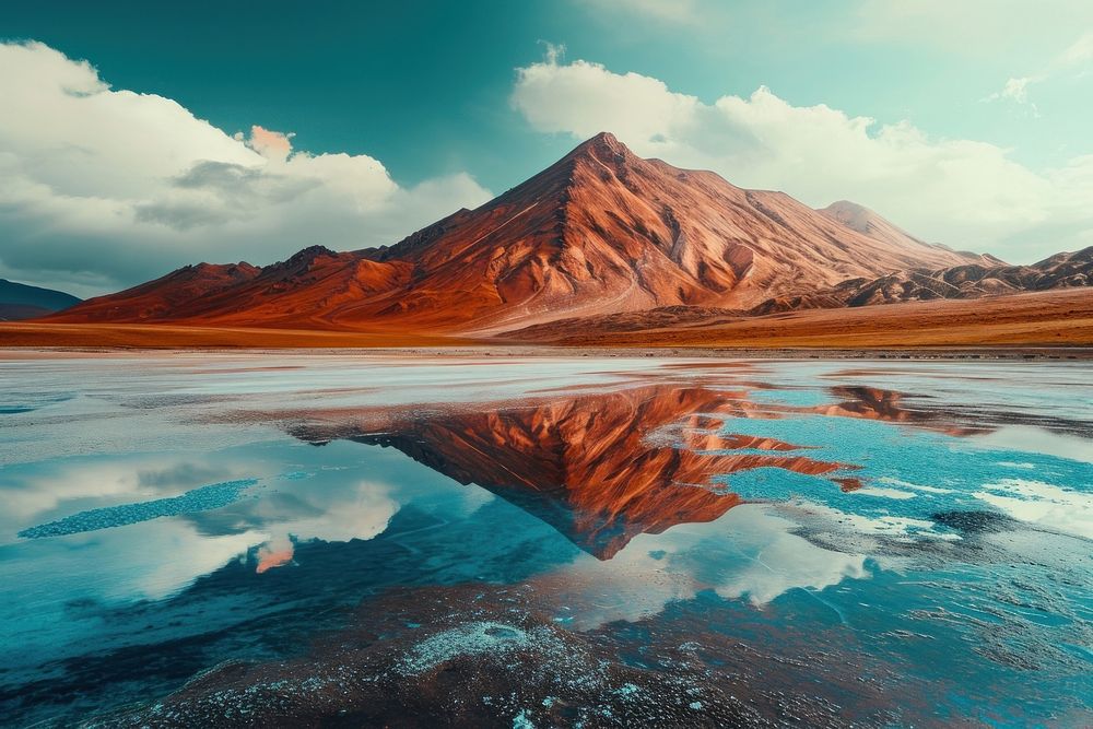 Red volcanic mountains blue tranquility | Premium Photo - rawpixel