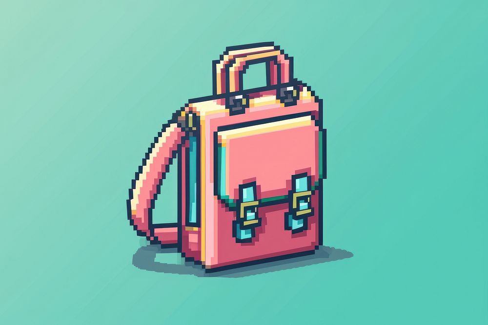 Bag pixel technology creativity briefcase. | Premium Photo Illustration ...