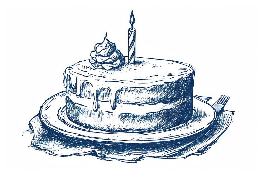 Antique birthday cake drawing sketch | Free Photo Illustration - rawpixel