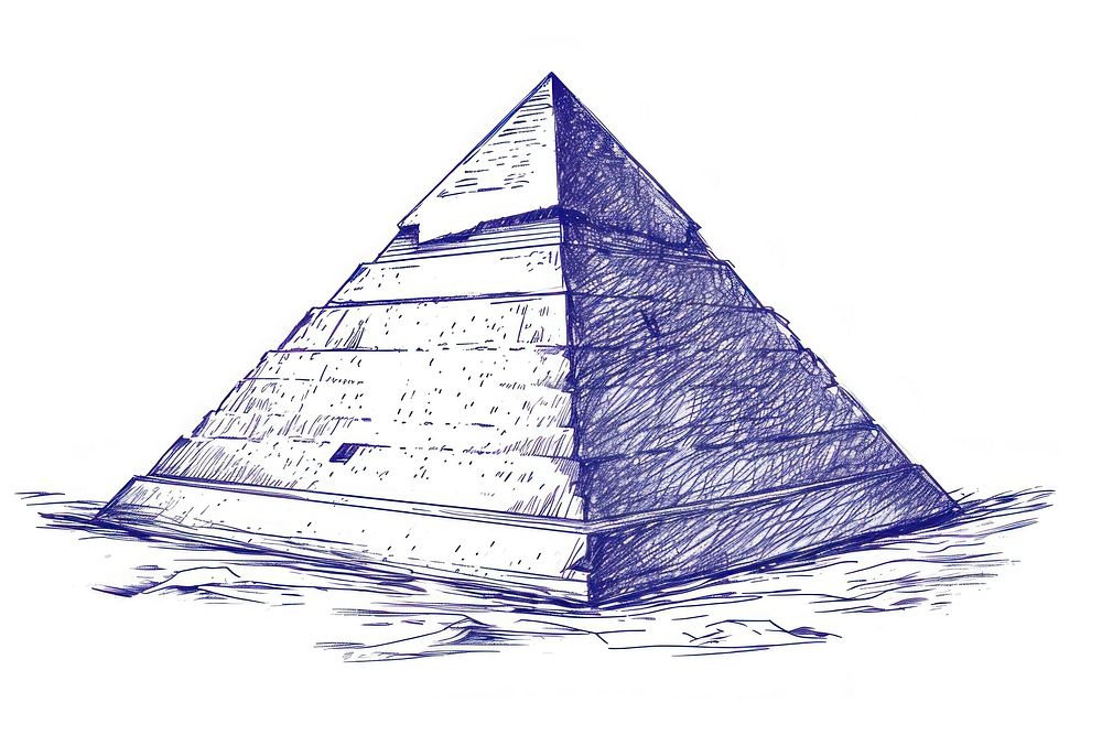 Antique pyramid drawing sketch ancient. | Free Photo Illustration ...