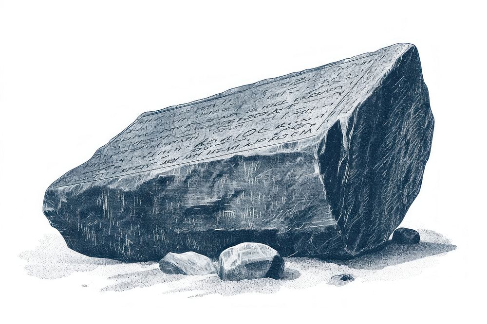 Antique rosetta stone drawing sketch | Premium Photo Illustration ...