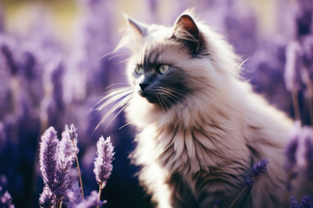 A cat purple lavender animal. | Free Photo - rawpixel