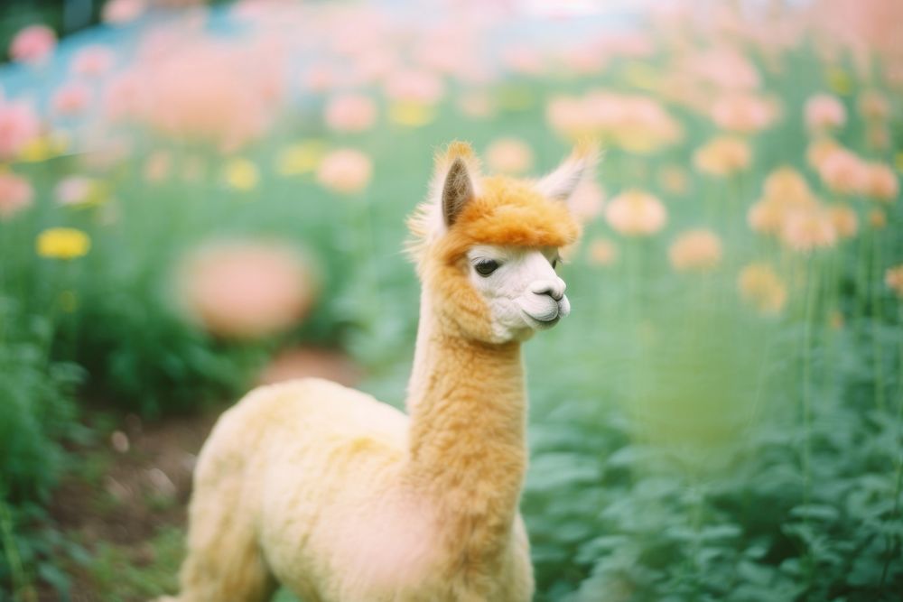 An alpaca flower garden livestock | Premium Photo - rawpixel