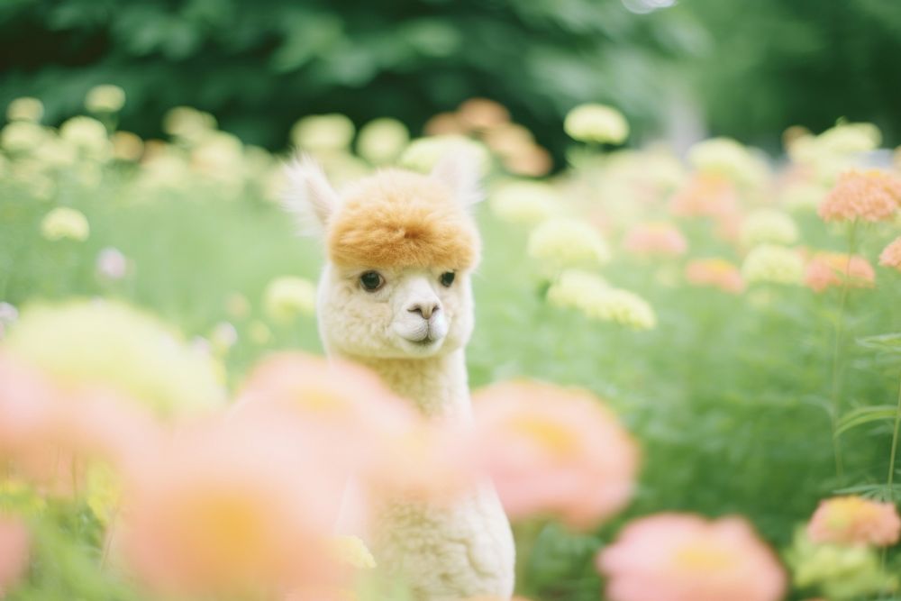 An alpaca flower garden animal | Premium Photo - rawpixel