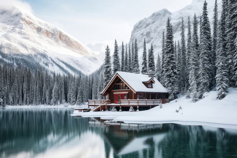 Snow architecture mountain building. | Premium Photo - rawpixel