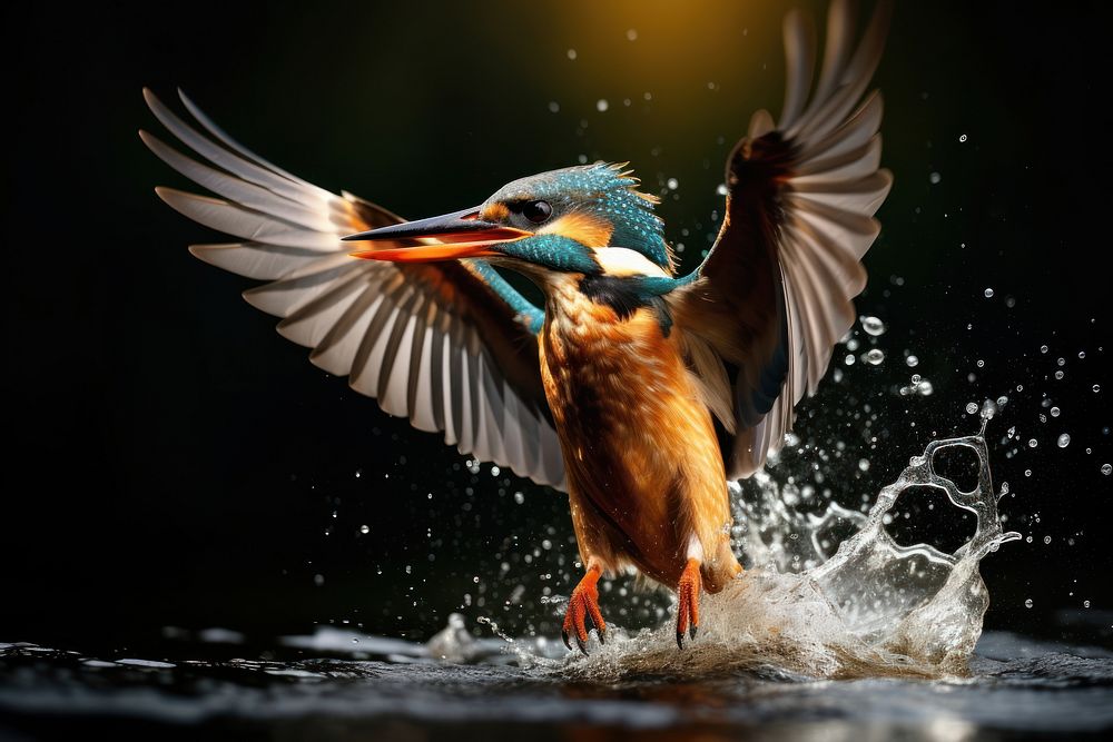 Kingfisher catching fish animal bird | Free Photo - rawpixel