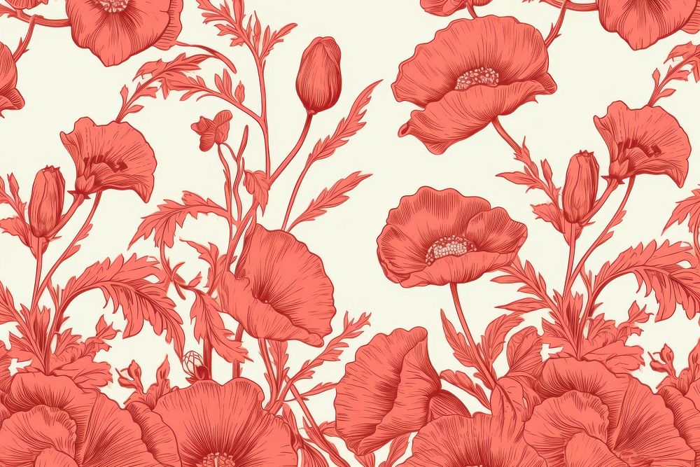 Poppy wallpaper pattern flower. | Premium Photo Illustration - rawpixel