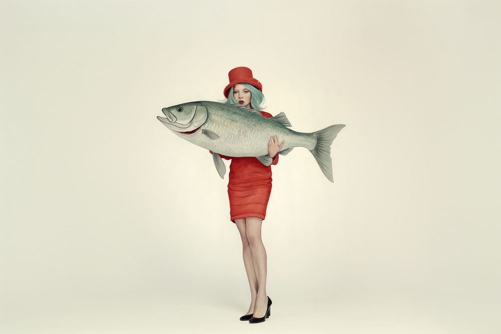 woman carry big fish portrait | Premium Photo Illustration - rawpixel