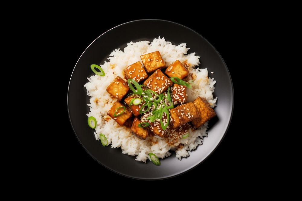 rice and fried tofu sesame | Free Photo - rawpixel