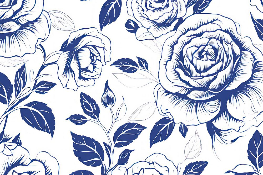 Rose pattern drawing sketch | Free Photo Illustration - rawpixel