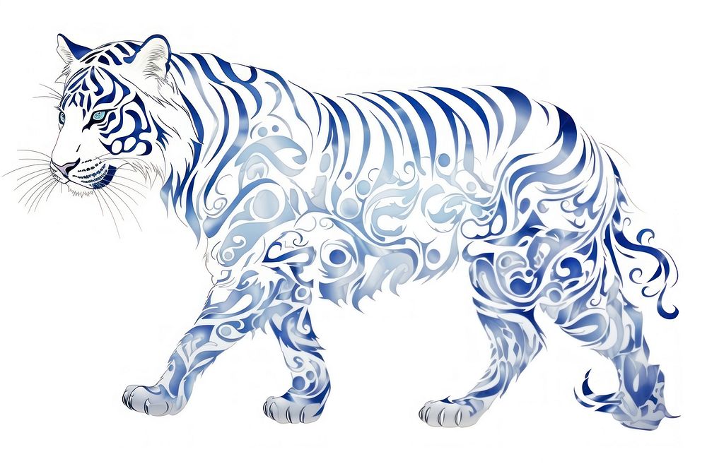 Tiger element drawing animal mammal. | Premium Photo Illustration ...