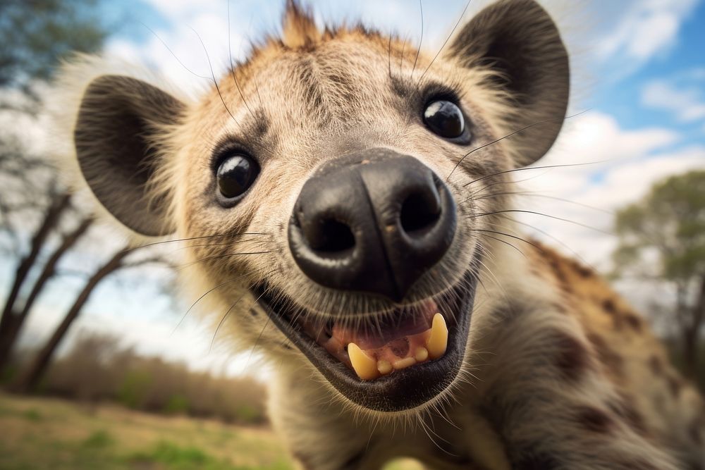 Selfie hyena animal wildlife smiling. | Free Photo - rawpixel