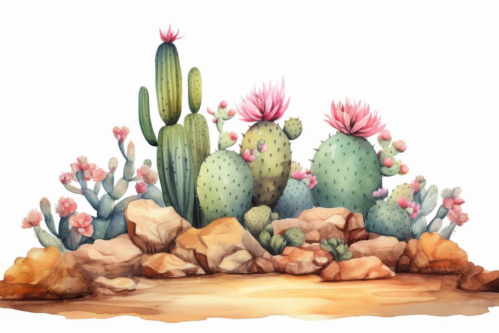 Cactus sand plant land creativity. | Premium Photo Illustration - rawpixel