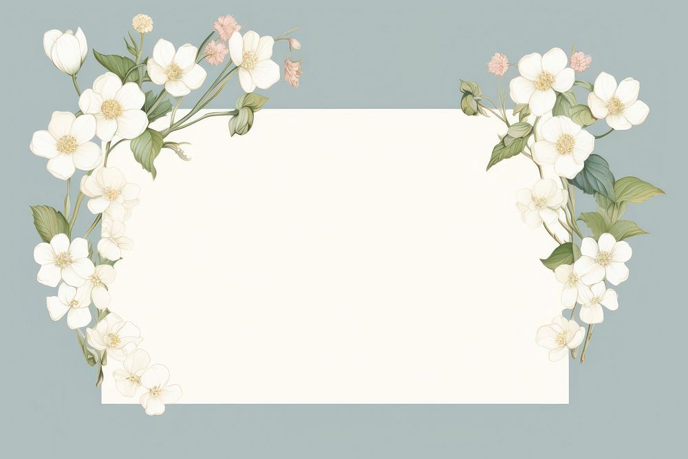 White flower frame blossom plant | Free Photo Illustration - rawpixel