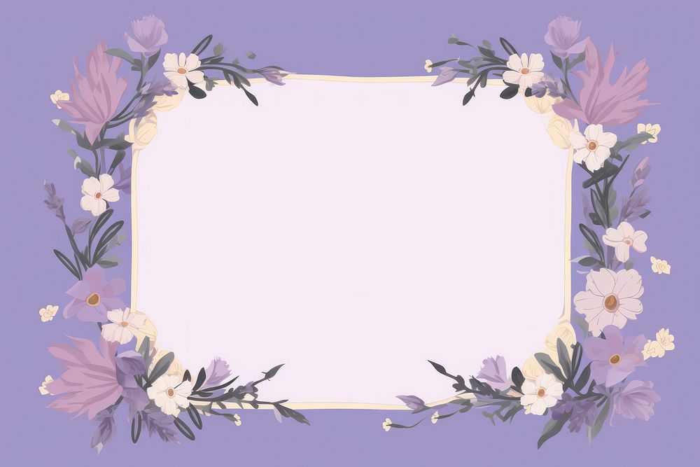 Purple flower frame pattern plant | Premium Photo Illustration - rawpixel