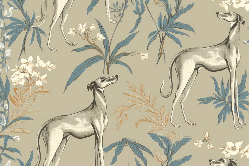 Greyhound wallpaper pattern drawing. | Premium Photo Illustration ...