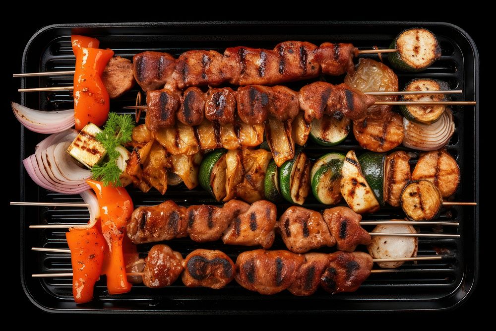 Bbq top view grilling cooking | Free Photo - rawpixel