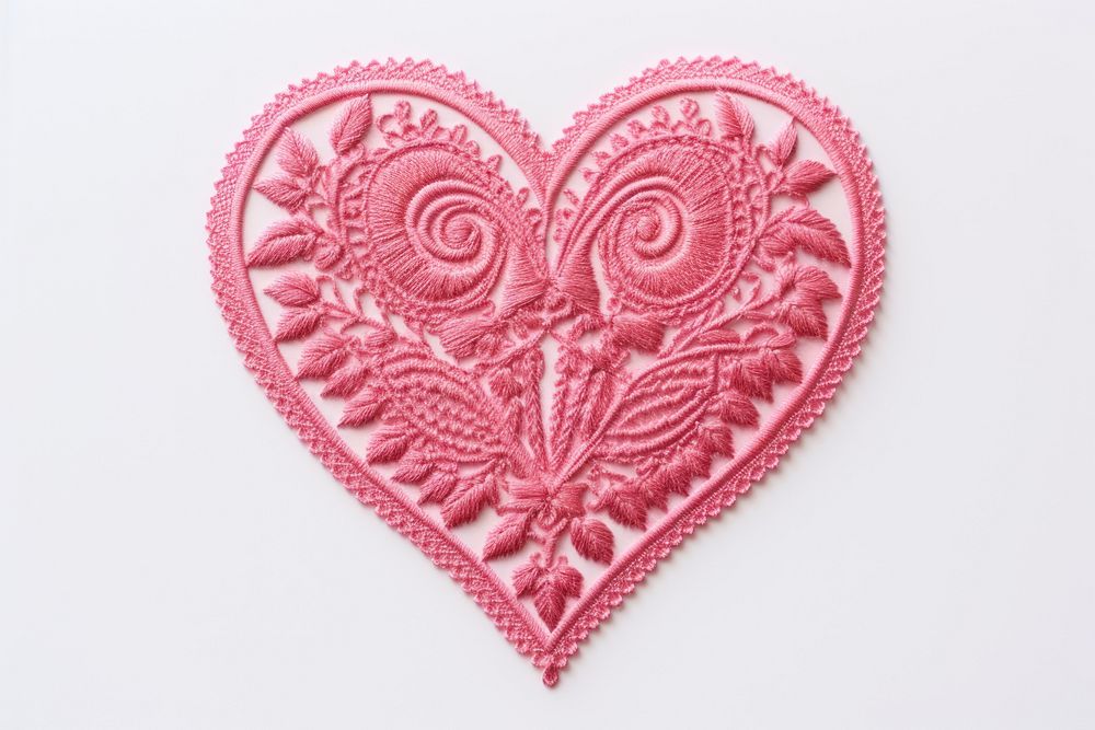 Pink heart embroidery style celebration | Free Photo - rawpixel