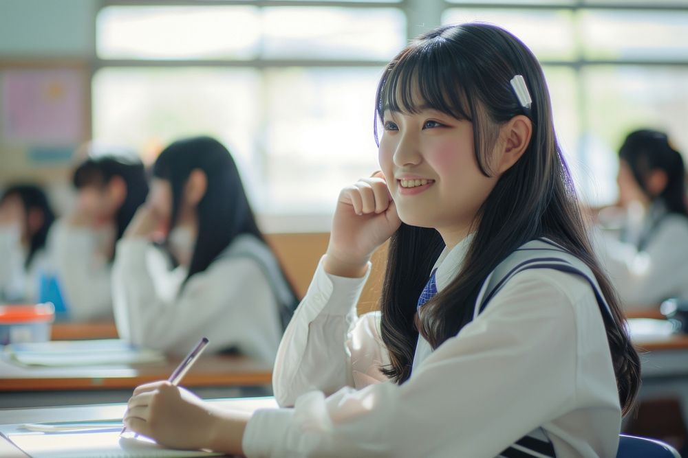 Japanese high school student classroom | Free Photo - rawpixel