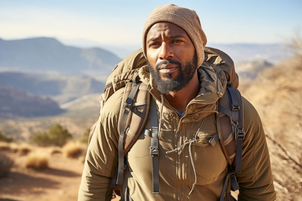 Middle-aged male African American backpacker | Premium Photo - rawpixel