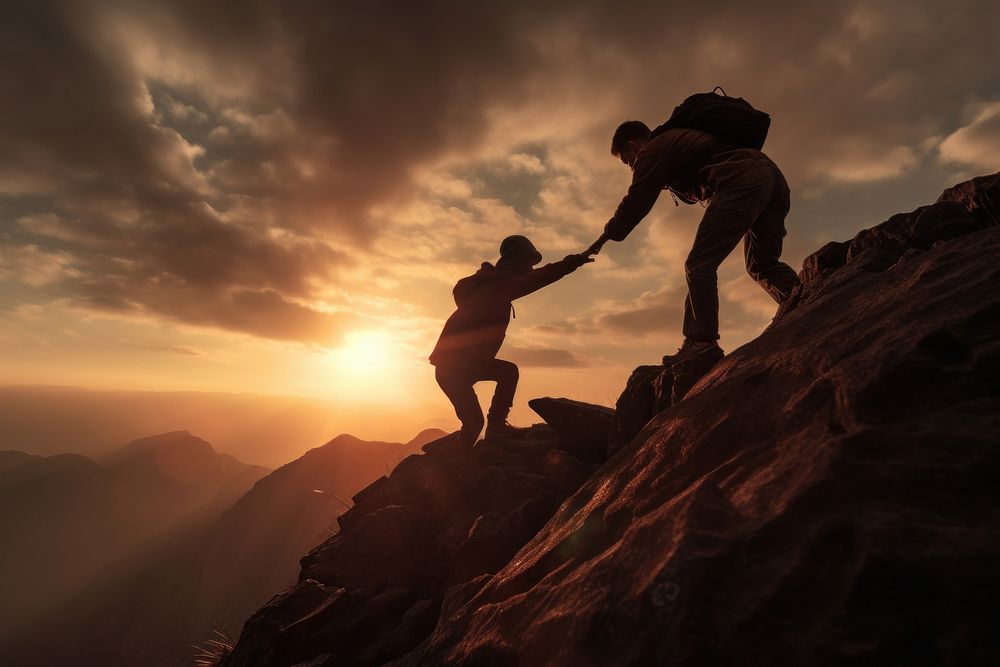 Mountain two people photography adventure. | Premium Photo - rawpixel