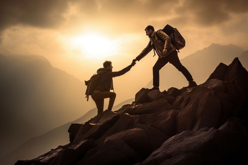 Mountain two people photography adventure. | Premium Photo - rawpixel