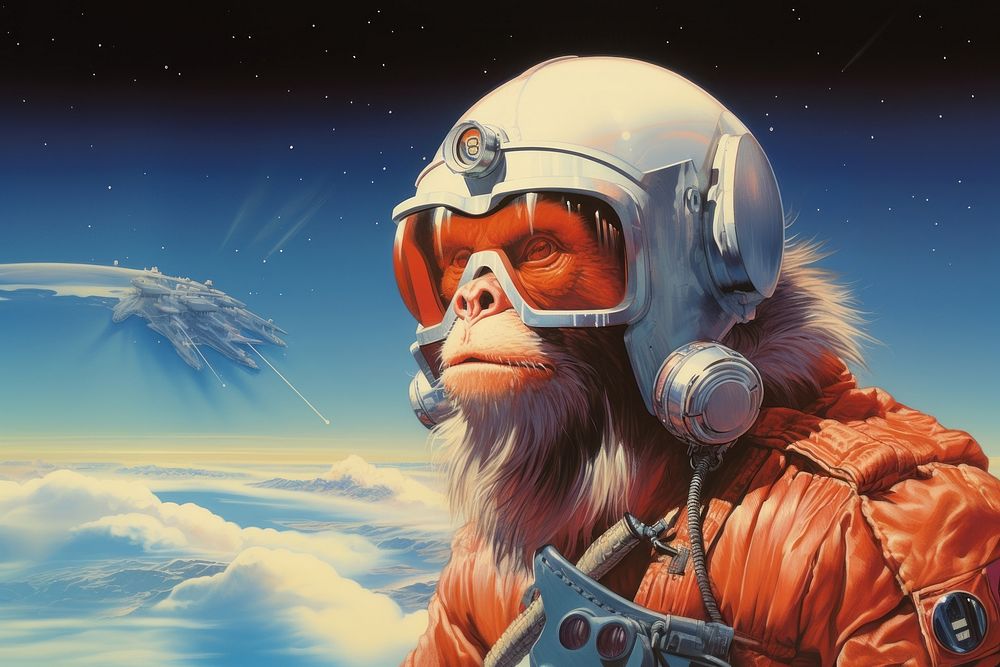 Monkey helmet technology protection. | Free Photo Illustration - rawpixel