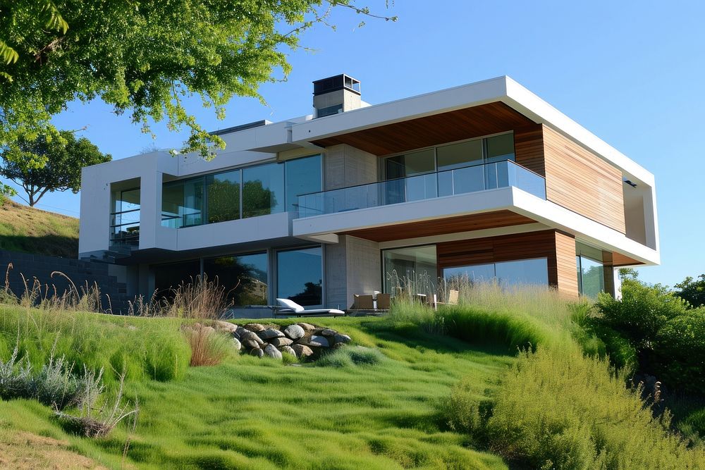 modern house hill architecture building | Free Photo - rawpixel