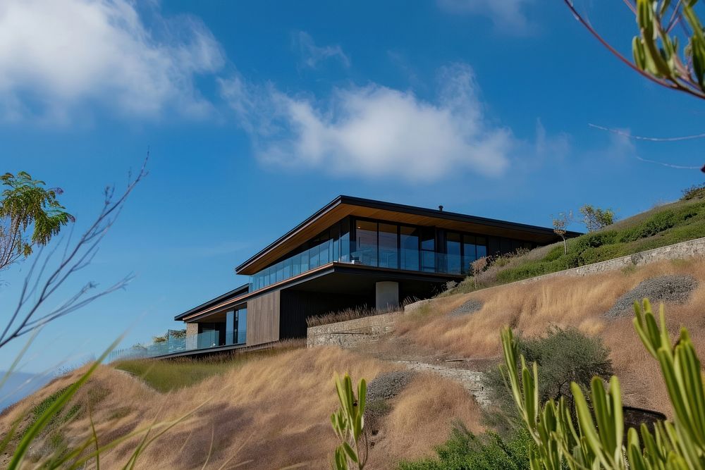 modern house hill architecture building | Free Photo - rawpixel
