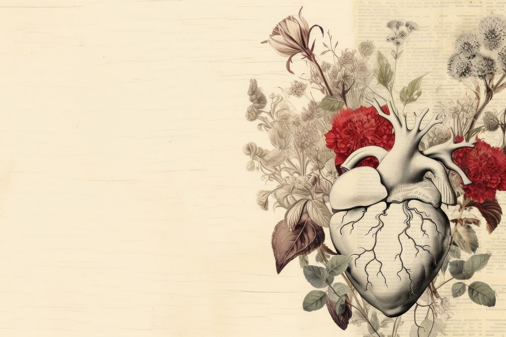 Ephemera style pale heart pattern | Premium Photo Illustration - rawpixel