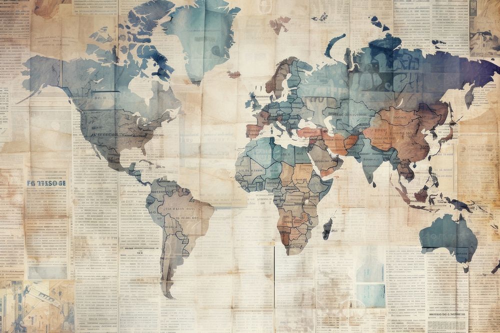 World map backgrounds paper architecture. | Premium Photo Illustration ...