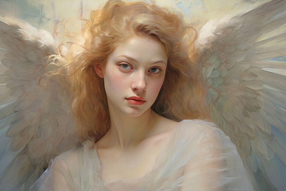 Angel wings portrait painting representation. | Premium Photo ...