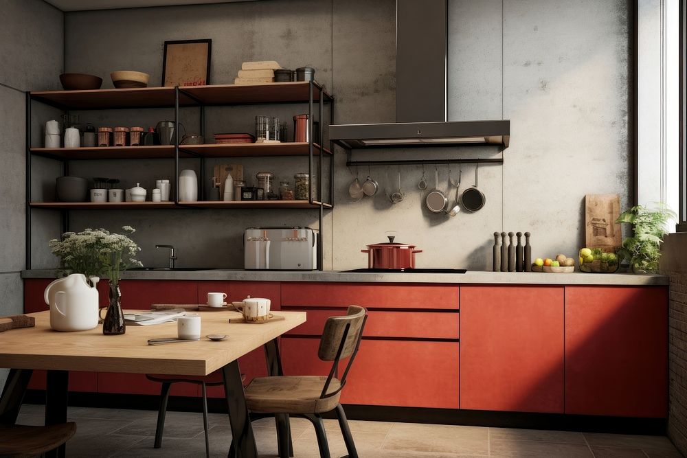 Memphis design minimal kitchen art | Premium Photo - rawpixel