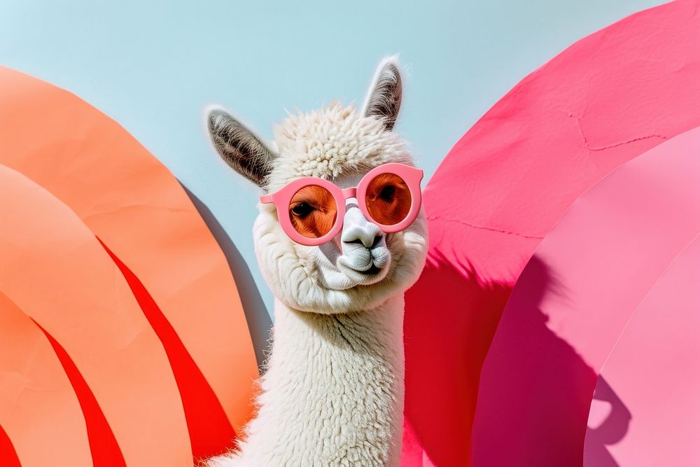 Minimal Collage Retro dreamy alpaca | Premium Photo Illustration - rawpixel