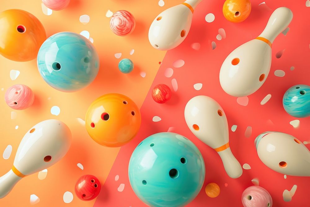 Minimal Collage Retro dreamy bowling | Premium Photo Illustration ...
