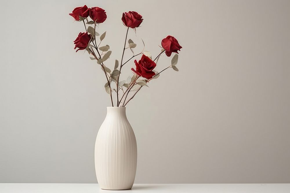 Dried red rose flower vase | Premium Photo - rawpixel