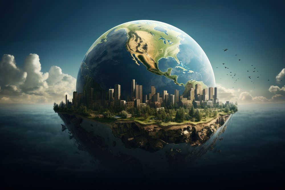 Earth disappearing landscape outdoors planet. | Premium Photo ...