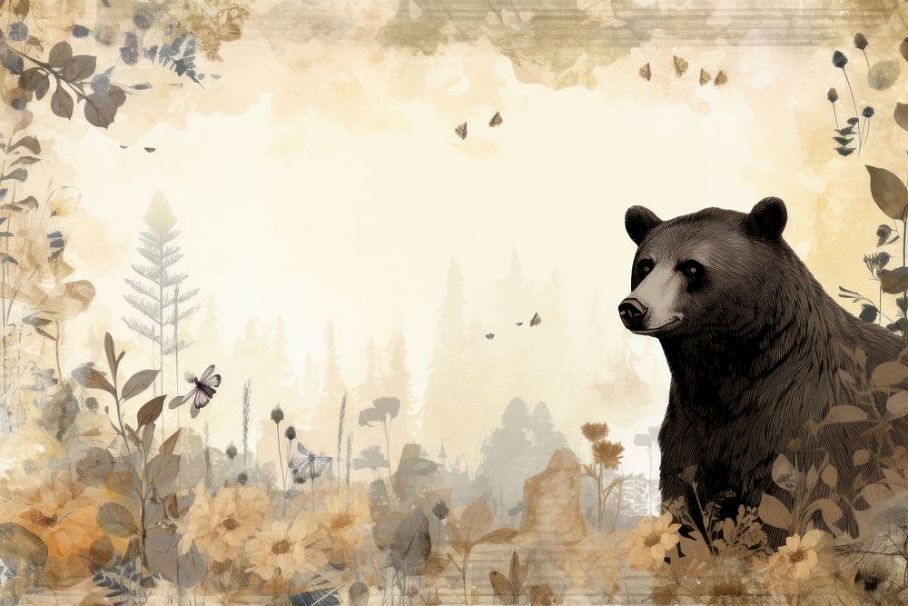 Wild animals bear border wildlife | Premium Photo Illustration - rawpixel