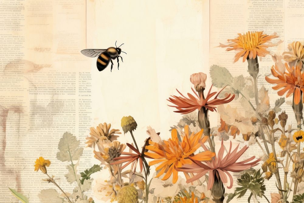 Wildflower and honey comb border | Free Photo Illustration - rawpixel