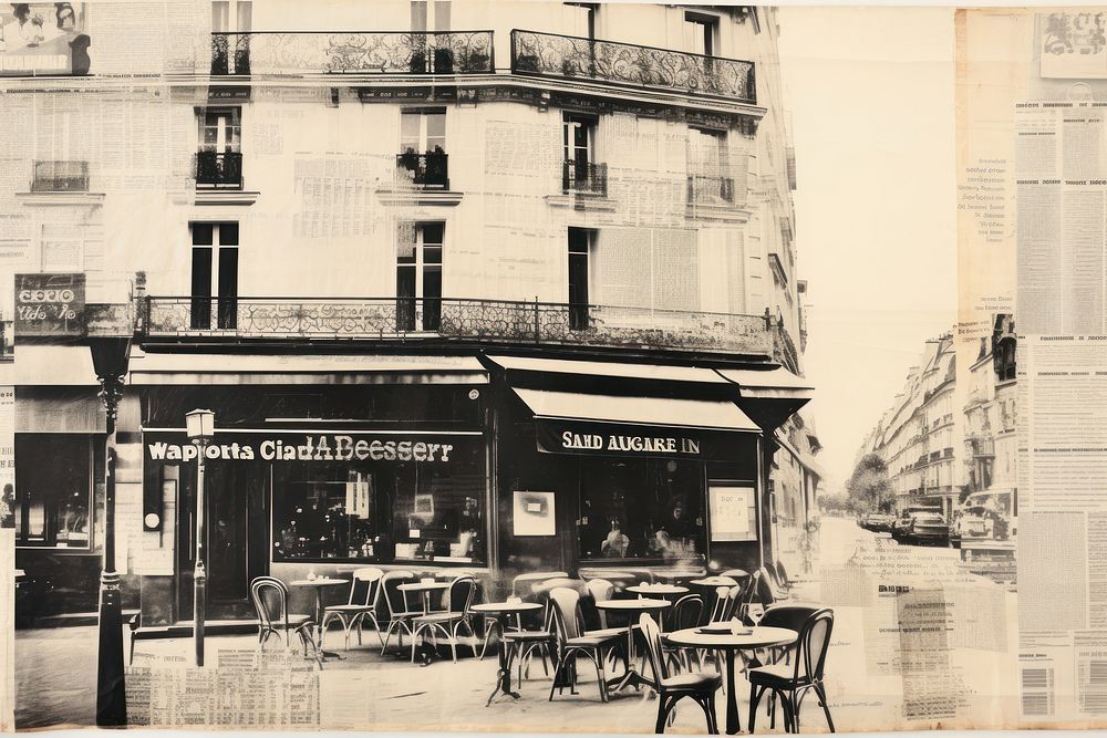 French cafe border restaurant furniture | Free Photo Illustration ...