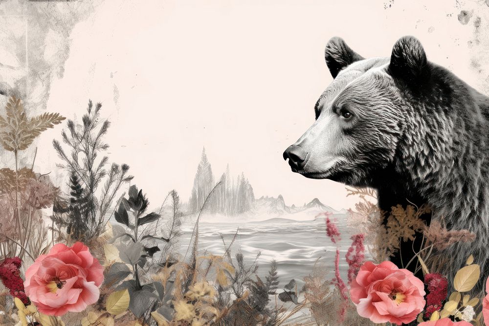 Wild animals bear border wildlife | Premium Photo Illustration - rawpixel