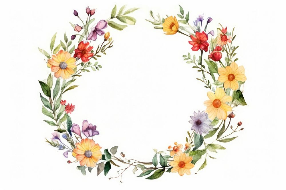 Floral wreath flower pattern circle. | Free Photo Illustration - rawpixel
