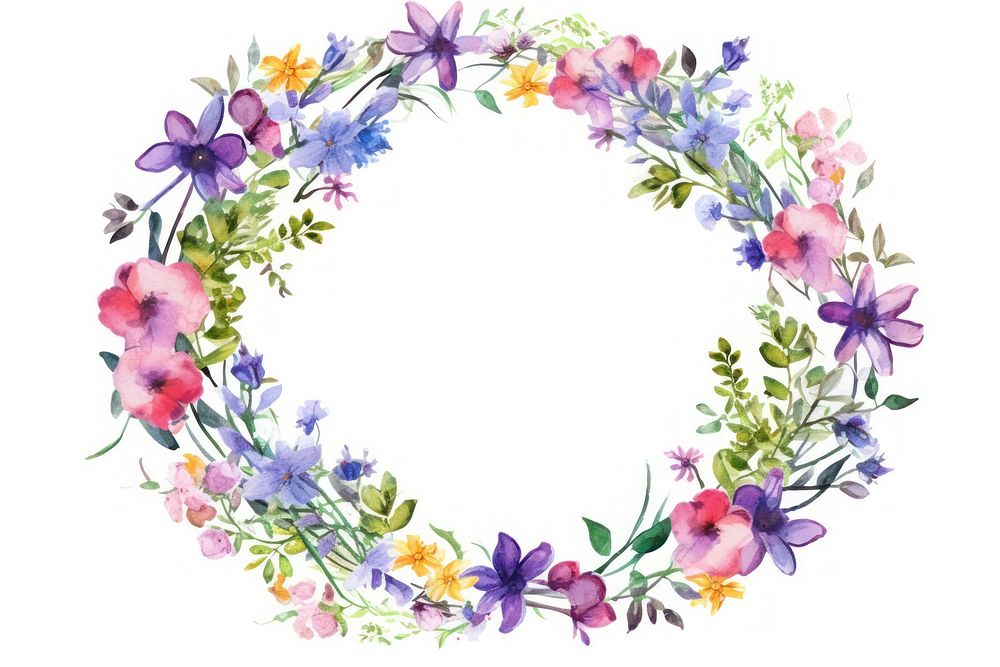 Floral wreath flower pattern circle. | Free Photo Illustration - rawpixel