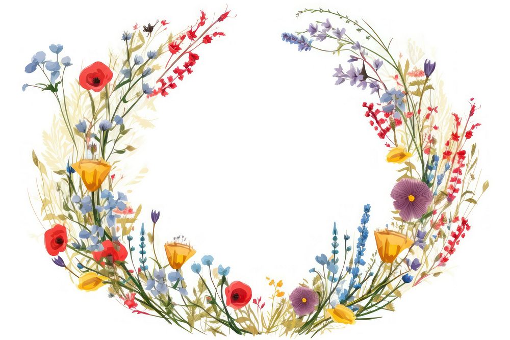 Floral wreath flower pattern circle. | Free Photo Illustration - rawpixel