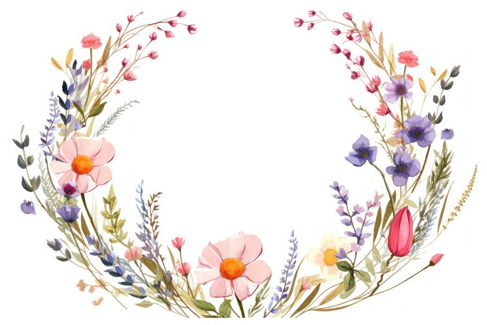 Floral wreath flower pattern circle. | Free Photo Illustration - rawpixel