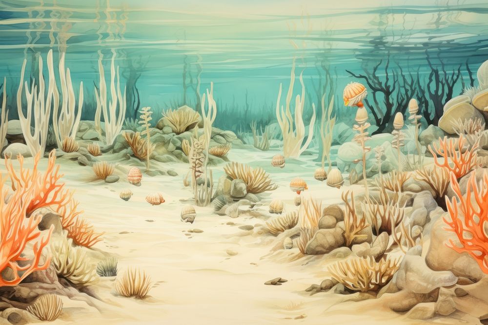 Ocean painting nature underwater. | Premium Photo Illustration - rawpixel