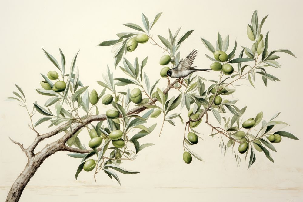 Olive tree branch drawing sketch | Free Photo Illustration - rawpixel