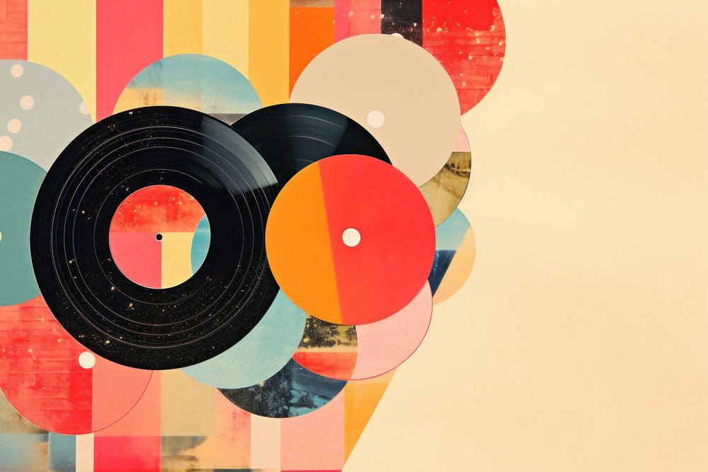 Collage Retro dreamy vinyl records | Free Photo Illustration - rawpixel